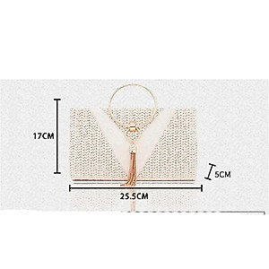 MXIAOXIA Tassel Golden Evening Bags Knitted Flap Clutch Shoulder Party Bridal Dinner Day Clutch Purse (Color : E, Size
