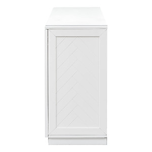 Knocbel Modern Buffet Sideboard Storage Cabinet with 4 Doors and 4 Adjustable Shelves, Entryway Hallway Foyer Long Console Table Cupboard Coffee Bar Cabinet (White)