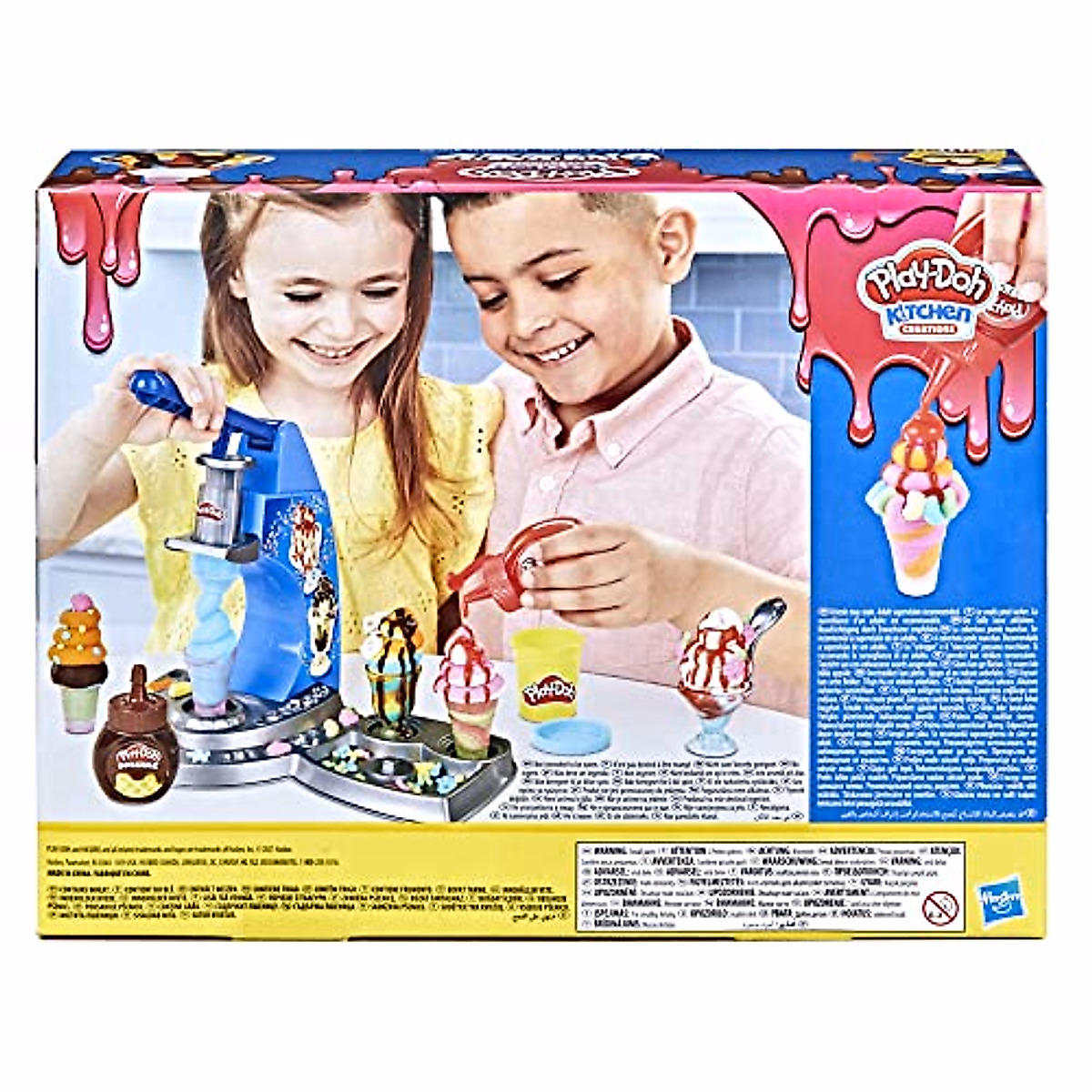 Play-Doh Kitchen Creations Drizzy Ice Cream Playset Featuring Drizzle Compound & 6 Non-Toxic Colors