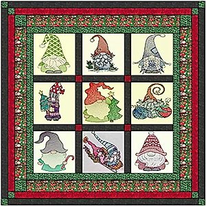 Quilt Kit Gnomey Christmas/Pre Cut Ready to Sew/Finished Embroidery