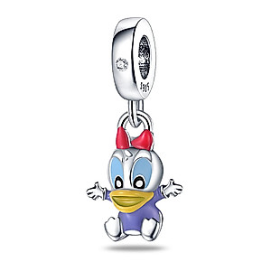 HappyStar 925 Sterling Silver Charms for Bracelets and Necklaces,Combination Dangle Pendants Beads Charms Jewelry Gift for Couples Sisters.（With Spacer Beads）