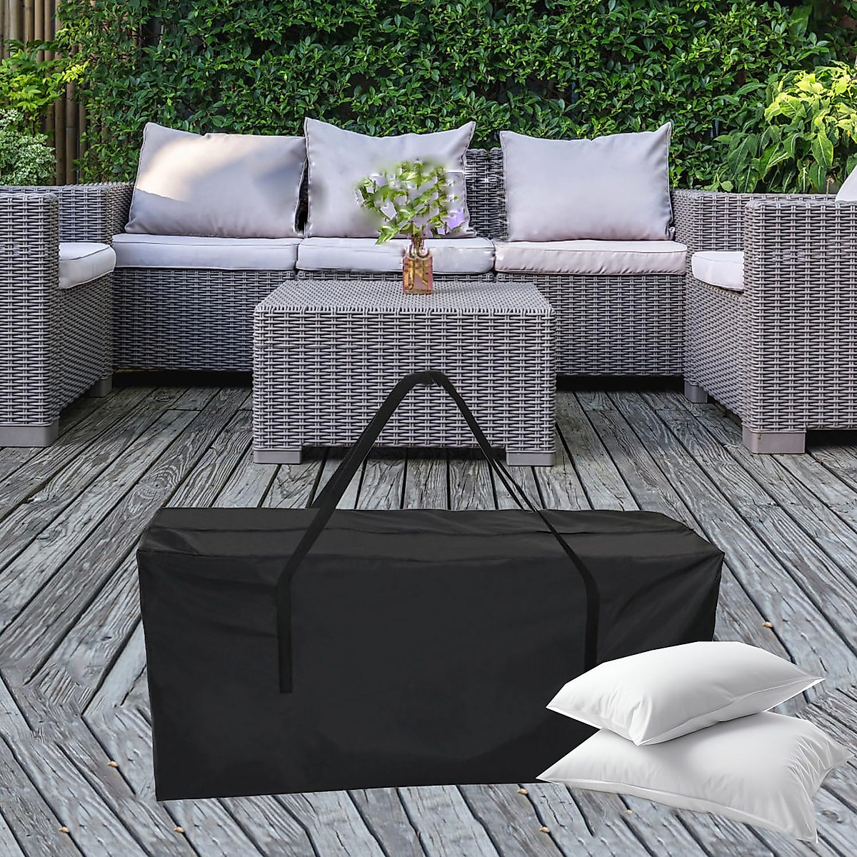 Aidetech Patio Furniture Cushions Storage Bag, 68" L x 30" W x 20" H Waterproof 420D Outdoor Patio Furniture Cover, Cushion Storage Bag for Clothes, Pillows, Christmas Tree with Zipper and Handles