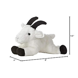Aurora® Adorable Mini Flopsie™ Rocky Mountain Goat™ Stuffed Animal - Playful Ease - Timeless Companions - White 8 Inches
