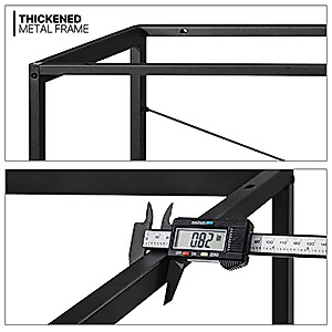 MoNiBloom Writing Computer Desk 40", Simple Home Office Gaming Desk with Storage Bag, Space Saving Table - Black