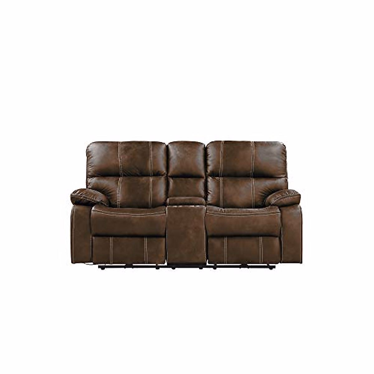 Madrona Burke Zoey Chocolate Brown Power Loveseat with Dual Recliners, Hidden Storage, and USB Charging Station
