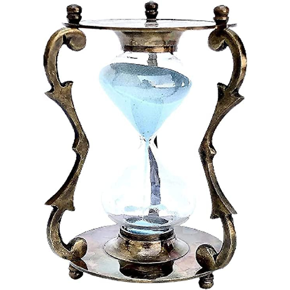 Sand Timer Maritime Antique Brass Sand Timer with Compass Hour Glass for Desk/Table Sand Timer Decorative Item Carrieble Lightweight Ideal for Gift by Handicraft Bulls