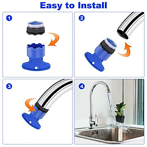 uxcell 4pcs M20 Faucet Cache Aerators with 1pc Faucet Aerator Key Removal Wrench Bathroom Faucet Aerator Water Saving Restrictor Replacement Parts for Bathroom Kitchen Sink, Grey
