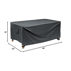 Patio Coffee Table Covers,Waterproof Outdoor Furniture Rectangular Small Table Covers,48'' L X 26'' W X 18'' H,Grey