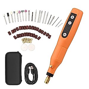 Cordless Rotary Tool, Geevorks 4.2V Rotary Tool Kit 5-Speed with 56 Accessories, Mini Electric Grinder Tool with LED Light for Cutting Sanding Engraving Polishing & DIY, USB Charging