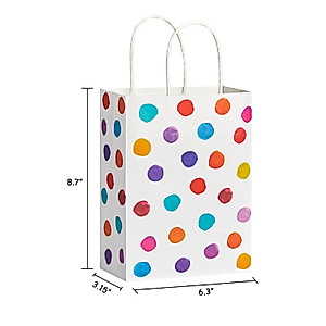 SUNCOLOR 24 Pack 9" Small Party Favor Bags Goodie Bags for Birthday Party Gift Bags With Handle(Polka Dot)