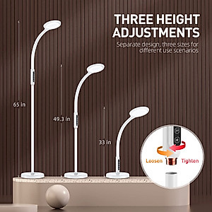 FBBJFF Light Therapy Lamp 11000 Lux, LED UV-Free Sunlight Lamp,Full Spectrum Happy Therapy Lamp with 10 Adjustable Brightness Levels, 2 in 1 Retractable Floor Light Therapy Lamp