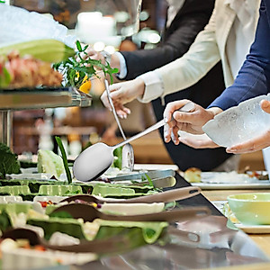 SOLEADER X-Large Serving Spoons Set, 12 Inch Slotted Spoon and Serving Spoon, Premium Spoons Silverware, Cooking Spoon,Pasta Spoon,Mixing Spoon,Buffet Spoons,Foodgrade 18/8 Stainless Steel, Pack of 4