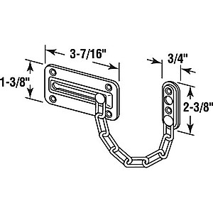 Defender Security U 10386 Door Guard with Steel Chain, Satin Nickel (Single Pack)