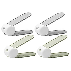 Scicalife Shelf Holders 4pcs Shoe Slots Organizer Adjustable Shoe Stacker Shoes Storage Holder Display Rack for Closet Shoe Holder Rack Space Saver Grey/Green Two Tier Shoe Rack
