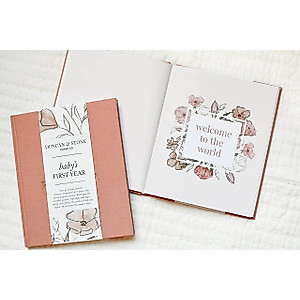 Baby First Year Book (Dusty Rose, 112 Pages) - Memory & Milestone Baby's First Year Photo Album from Pregnancy to First Year – Baby Book Keepsake Gift