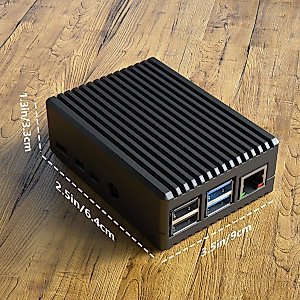 Carago Aluminum Metal Armor case for Raspberry Pi 4 Model B with Cooling Column Passive Cooling Case, Applies to Raspberry Pi 4B only (Black)