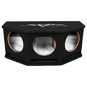 Skar Audio SK3X10V Triple 10" Universal Fit Ported Subwoofer Enclosure with Angled Rear Firing Design