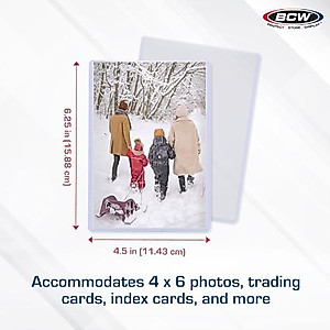 BCW 4x6 Post Card & Photo Top Loaders | Rigid PVC Sleeves | 25 Pack | Clear Plastic Protectors | Pocket Protector | Card Holder | Card Sleeves | Sheet Protectors for Photos, Prints, and More