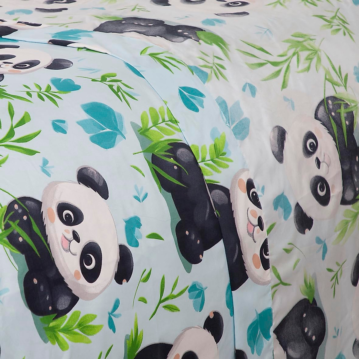 Comfy Deal Hight Thread Count Super Soft Microfiber Kid Breathable Bed Sheet Set with Pillowcase, Flat and Fitted Sheet (Twin, Panda)