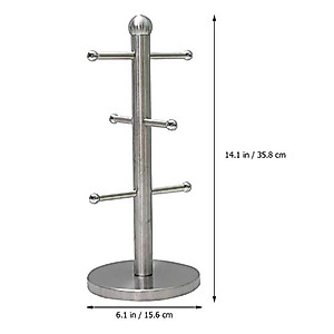 BESPORTBLE Mug Holder Tree, 1pc Stainless Steel Household Cup Drying Storage Rack Holder Stand Creative Cup Organizer for Home Coffee Counter Bar