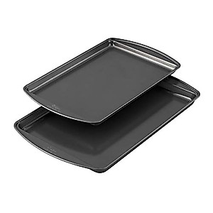 Wilton Perfect Results Premium Non-Stick Bakeware Cookie Baking Sheets Set, 2-Piece, Steel