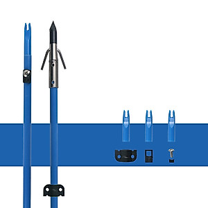 Tiger Archery 34inch Bowfishing Arrows Solid Fiberglass Shaft with Broadhead for Compound Bow and Recurve Bow Fishing Arrow Archery and Hunting (Pack of 6) (Blue)