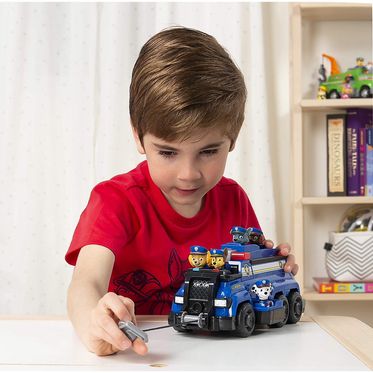 Paw Patrol, Chase’s Total Team Rescue Police Cruiser Vehicle with 6 Pups, for Kids Aged 3 and Up