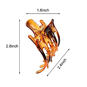 6 Pieces Plastic Non-slip Hair Claw Clips Glossy Prongs Claw Hair Clips Hairpin Clamp with Inner Teeth for Women, 3 Classic Colors