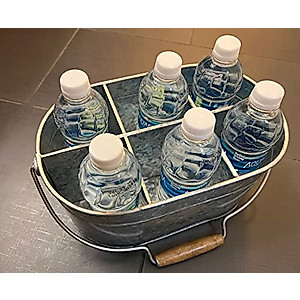 Hosley's Galvanized Carry All Kitchen Utensil Caddy Serve Ware 13 Inch Long. Ideal for Party Garden Patio. O4