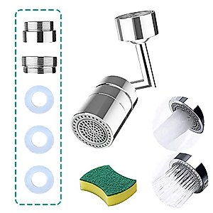 XUERZAT 720 Degree SwivelKitchen Faucet Aerator ，Universal Anti - Splash Sink Attachment 2 Modes faucet extender,for athroom Face Washing, Gargle & Eye Flush adapter
