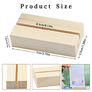 FSWCCK 40 Pieces Wood Place Card Holders Wood Table Number Stands Picture Holder Acrylic Sign Holdersr for Ceremony Birthday Party Home Decoration