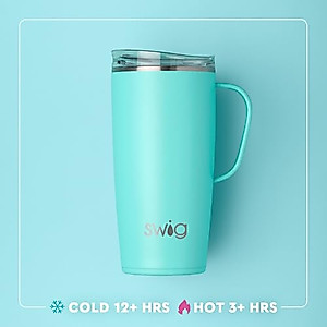 Swig Life Fresh Cut XL Set, 32oz Triple Insulated Tumbler with Lid + 22oz Travel Mug with Handle and Lid, Stainless Steel, Dishwasher Safe, Cup Holder Friendly Coffee Mugs