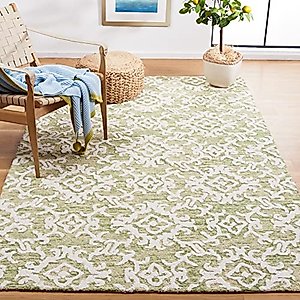 SAFAVIEH Blossom Collection 6' x 9' Light Green/Ivory BLM104W Handmade Premium Wool Living Room Dining Bedroom Area Rug