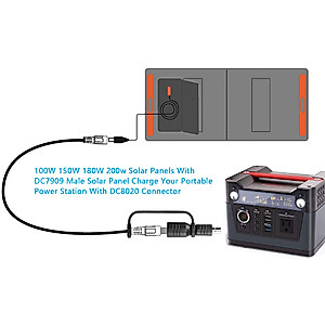SinLoon DC7909 to DC8020 Adapter, DC7909 Female to DC8020 Male Connector Adapter,for 100W 150W 180W 200W Solar Panel, Compatible with Solar Power Station Explorer Series 1500(2 PCS)