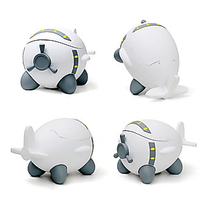 INTOP Airplane Kids Potty Training Toilet Seat for Girls and Boys Toddlers,Backrest Baby Toilet Training Seat with Brush & Potty Chair Liners, Splash Guard,Easy to Empty and Clean (White)