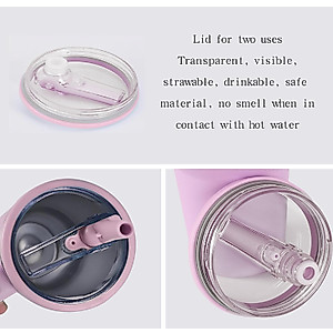 2Pcs 30oz 40oz Tumbler Flip Straw Lid Replacement Compatible with Stanley Quencher, Spill Proof Splash Resistant Tumbler Lids, Reusable Tumbler Cover for Cup and 40 oz Tumbler(J,30oz)