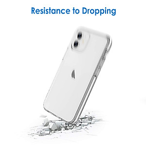 JETech Case for iPhone 12 Mini 5.4-Inch, Non-Yellowing Shockproof Phone Bumper Cover, Anti-Scratch Clear Back (Clear)