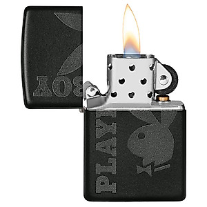 Zippo Playboy Black on Black Matte Pocket Lighter