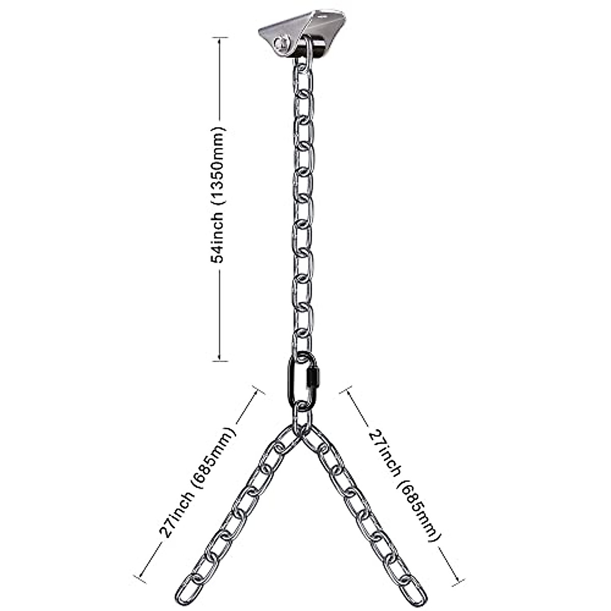 BeneLabel Set of 2 Heavy Duty Porch Swing Hanging Chain Kit, Hammock Chair Hardware for Indoor Outdoor Playground Hanging Chair Hammock Chair Punching Bags, 4 Screws for Wooden, 1000LB Capacity, 81"