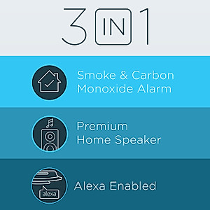 First Alert Onelink Safe & Sound - Smart Hardwired Smoke + Carbon Monoxide Alarm and Premium Home Speaker with Amazon Alexa