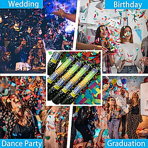 12 Inch Confetti Cannon Multicolor Confetti Popper Party Shooter for Wedding Birthday Graduation Celebration, 5 Pack Biodegradable Confetti Shooter Launches 20-26 ft