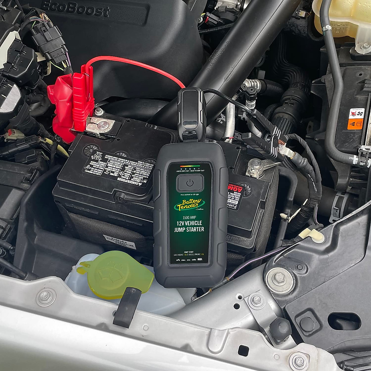 Battery Tender 1500 AMP Lithium Jump Starter - 12000mAh Portable Power Station - LED Flashlight Emergency Strobe - 3 Fast USB Charging Ports - 030-2020-WH