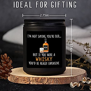 Gifts for Men- Funny Birthday Gifts for Husband Dad Boyfriend, Cute Joke Bday Candle Gifts for Family, Rude Old Age Gifts, Black Cedarwood & Juniper Scented Candles