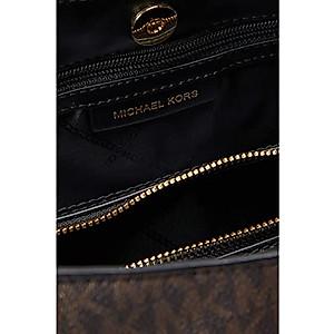 Michael Kors Piper Large Chain Shoulder Tote Brown/Black One Size