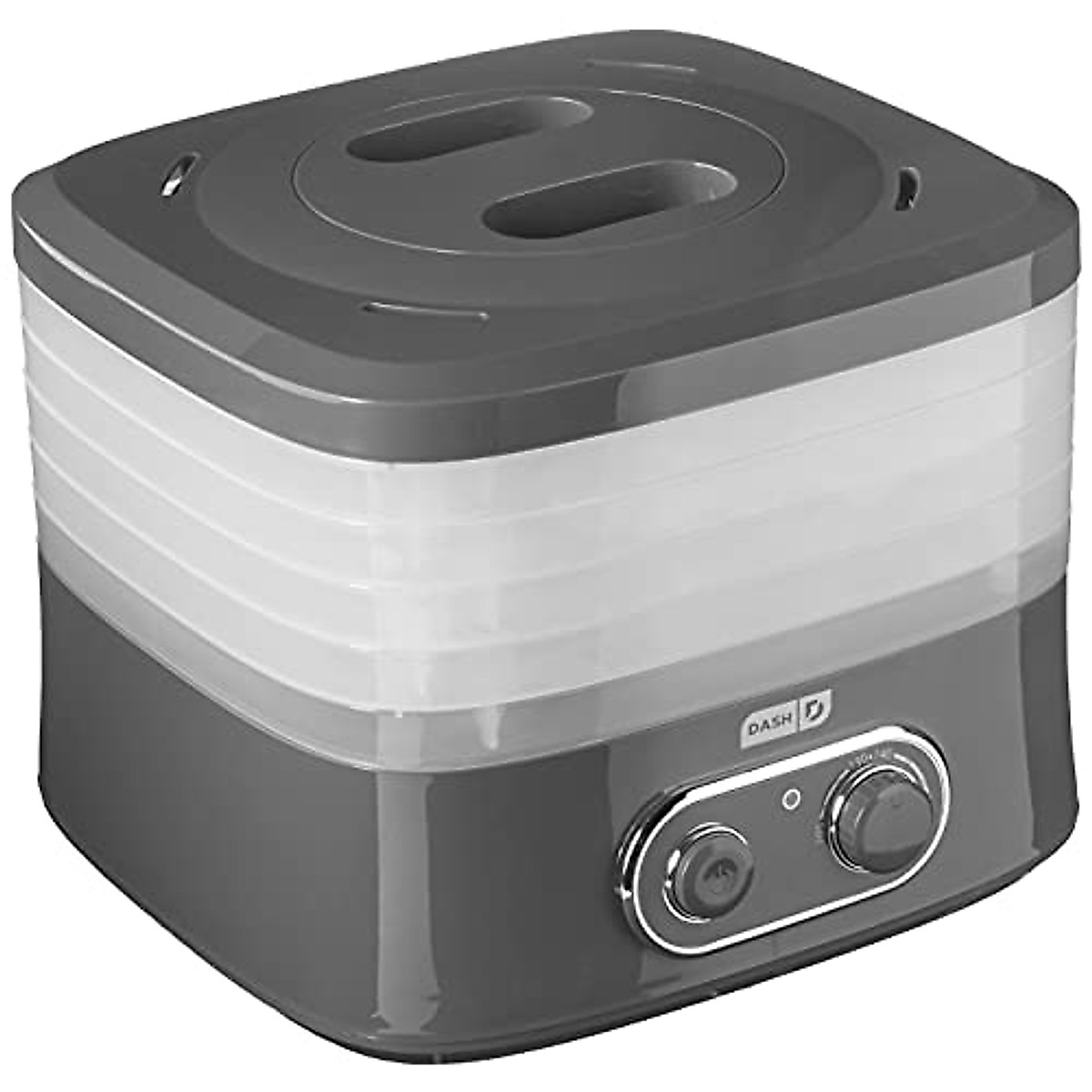 DASH DEHY100GY SmartStore™ Compact Electric Food Dehydrator Machine with 5 Stackable BPA Free Trays + Temperature Controls for Fruit, Vegetables, Herbs, Nuts, Jerky, and other Healthy Snacks - Gray