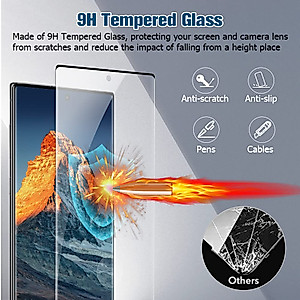 For Galaxy Note 10 Screen Protector Include 2 Pack Tempered Glass Screen Protector +2 Pack Camera Lens Protector, HD Clear, 9H Hardness, Case Friendly, Anti-Scratch for Samsung Galaxy Note 10 6.3 Inch