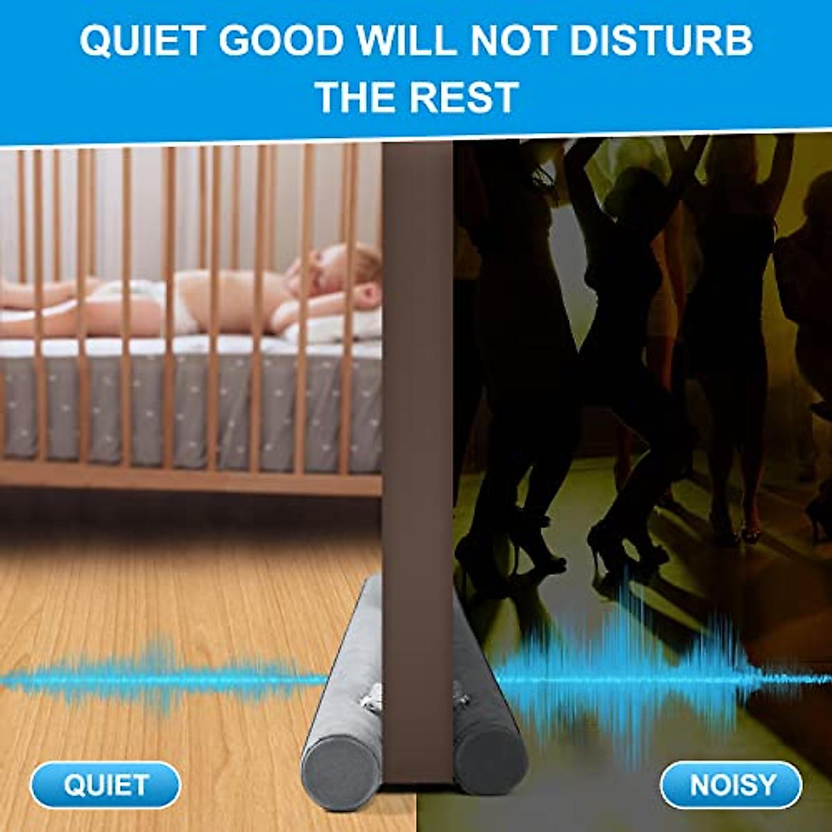 PearlLives Door Draft Stopper for Bottom of Door Air Cushion Bottom Door Seal Under Door Draft Blocker Door Sweep Dust and Noise Blocker (Grey, 30-32INCH)