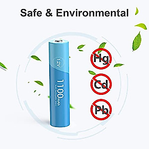 Deleepow Rechargeable AAA Batteries 1100mAh 1.2V Nimh AAA Rechargeable Batteries 24-Pack 1200 Cycles(Only Battery)