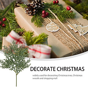 Watayo 6 PCS Large Artificial Pine Needles Branches-14.5x8 Inch 8 Fork Christmas Greenery Pine Picks for DIY Wreath Christmas Embellishing and Home Garden Decoration