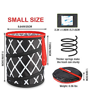 LXURY Car Trash Can, Collapsible,Pop Up Trash Bin,Garbage Can for Truck,Van, SUV,RV,Garbage Can,4.5 Gallon,9.8" X 11.8",